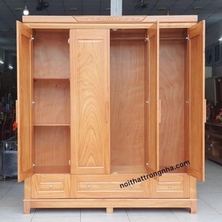 Tủ quần áo gỗ tự nhiên cao cấp gỗ tự nhiên 100% bền bỉ